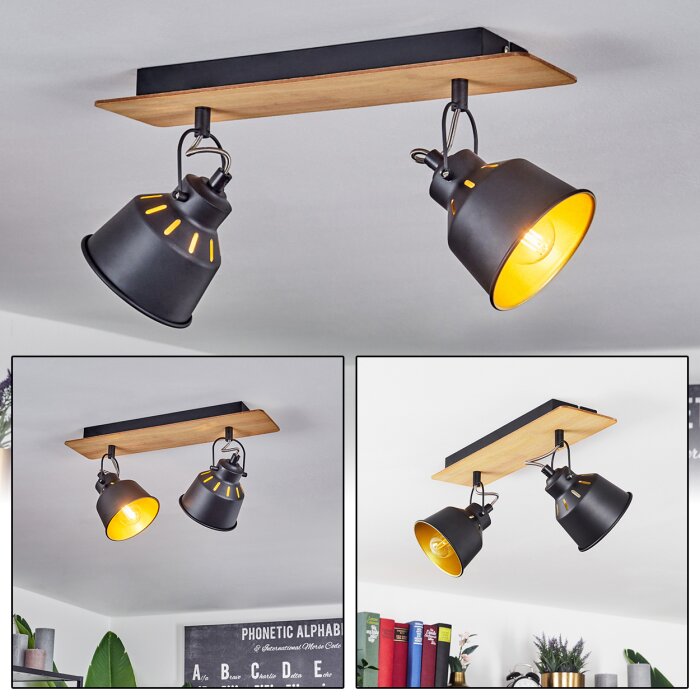 Safari Ceiling Light black, gold H3580981 | illumination.co.uk
