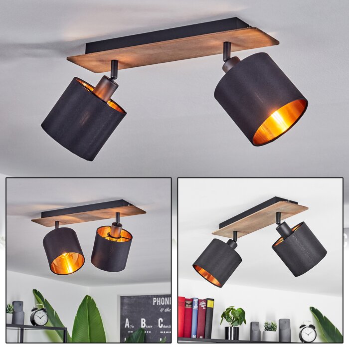 Alsen Ceiling Light black, coppery H3581308 | illumination.co.uk