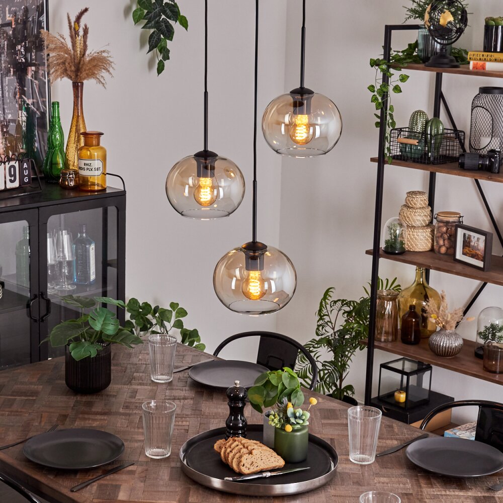 APEDO Pendant Light - glass Amber, clear H3721513 | illumination.co.uk