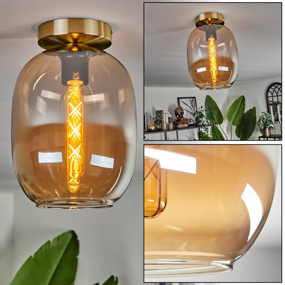 APEDO Ceiling Light - glass brass H3726686 | illumination.co.uk