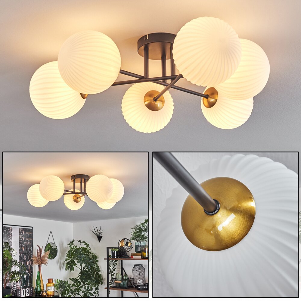 Chehalis Ceiling Light - glass 15 cm gold, black H3738405 ...