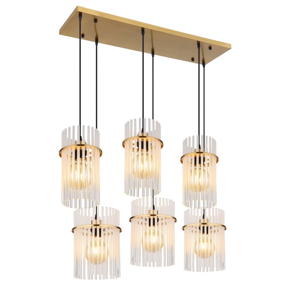Globo lighting Gorley hanging light gold, 6-light sources 15698-6HM ...