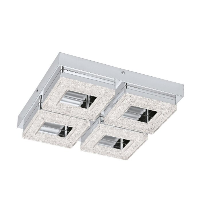 Eglo FRADELO ceiling light LED chrome, clear 95657 | illumination.co.uk